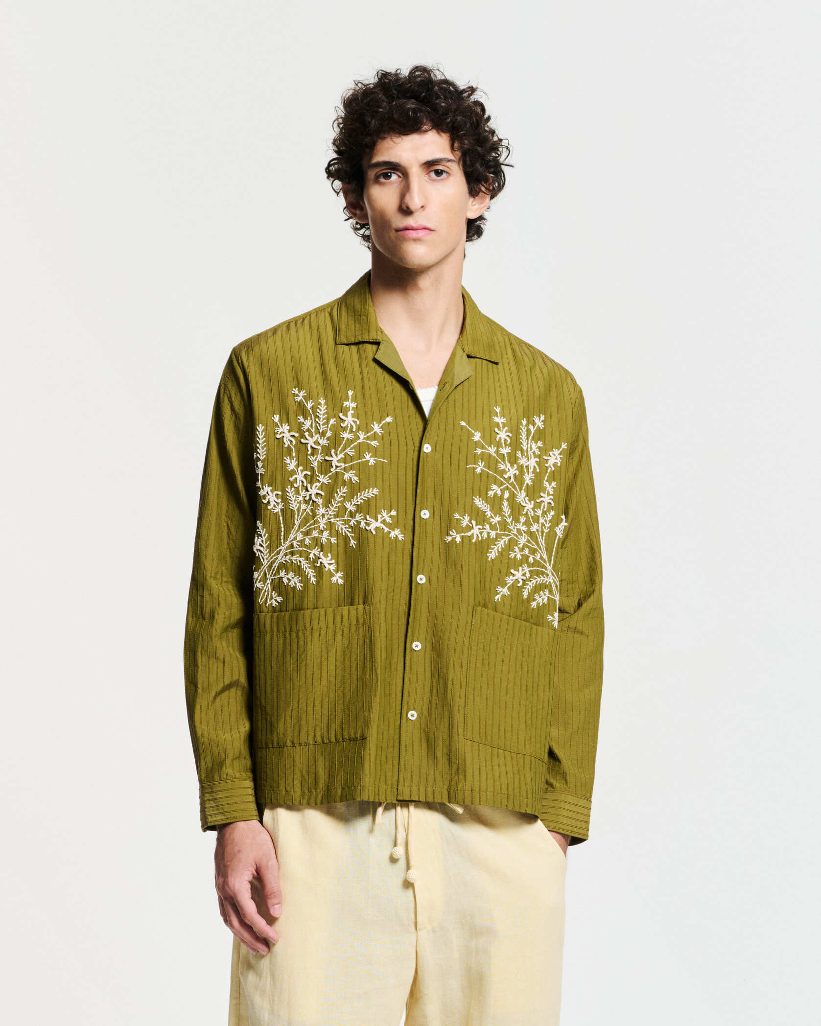 Cascade Shirt – Khaki Cotton | Baziszt