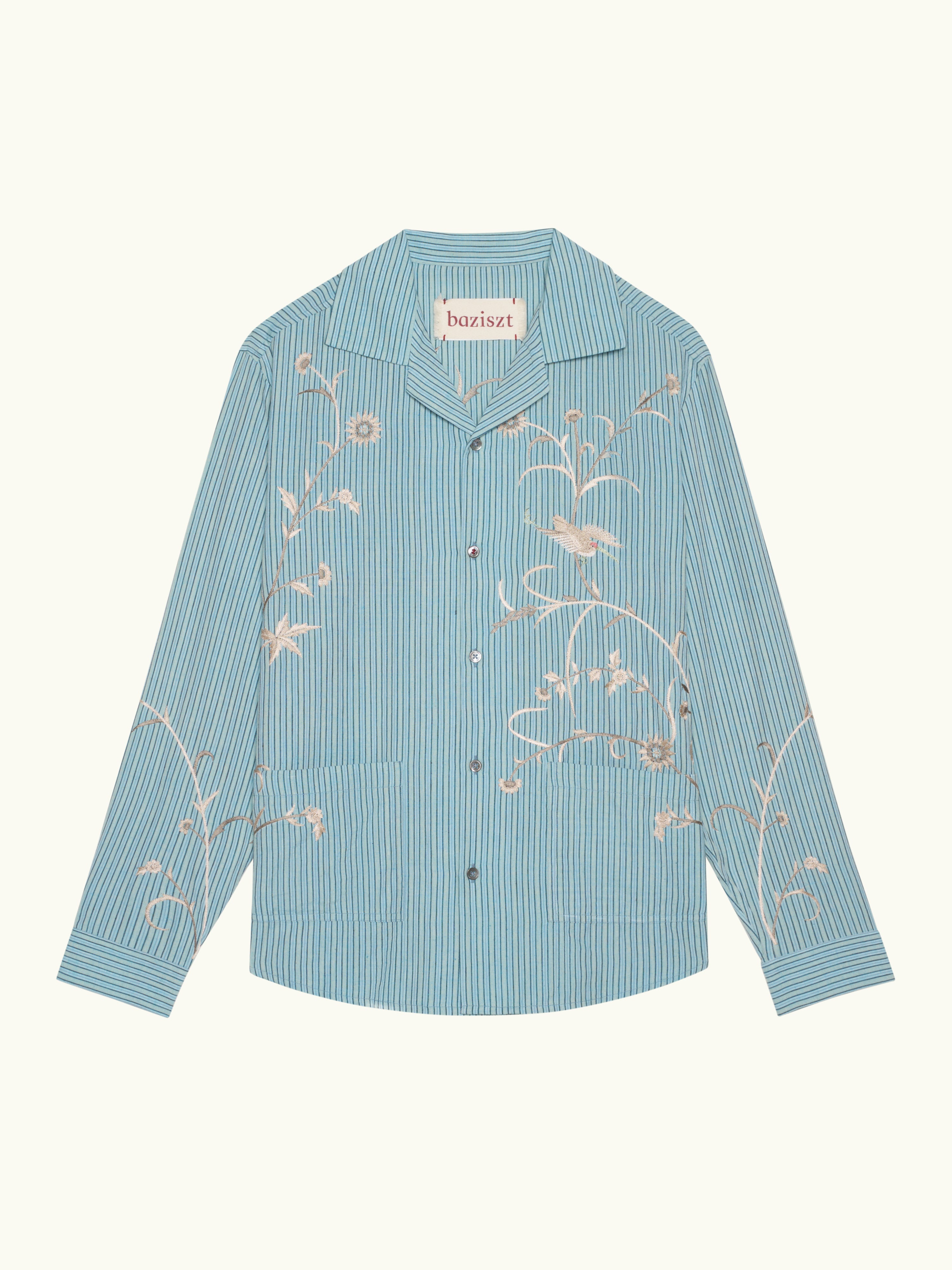 Saba Shirt – Blue Cotton | Baziszt